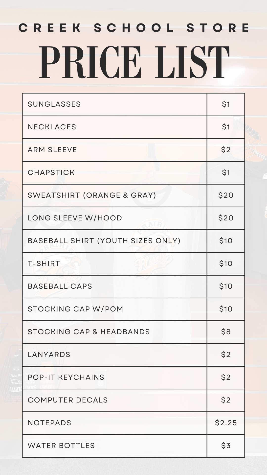 School Store – Prairie Creek